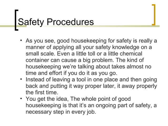 OSHA – Good Housekeeping | PPT | First Aid | Injuries
