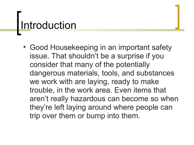 OSHA – Good Housekeeping | PPT | First Aid | Injuries