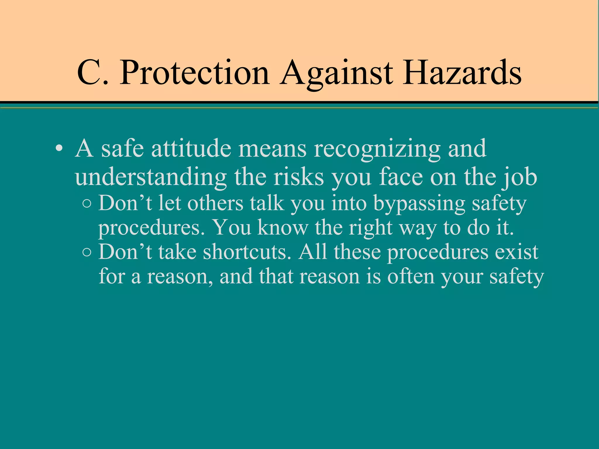 Presentation INstalling Safety Awareness | PPT | Careers