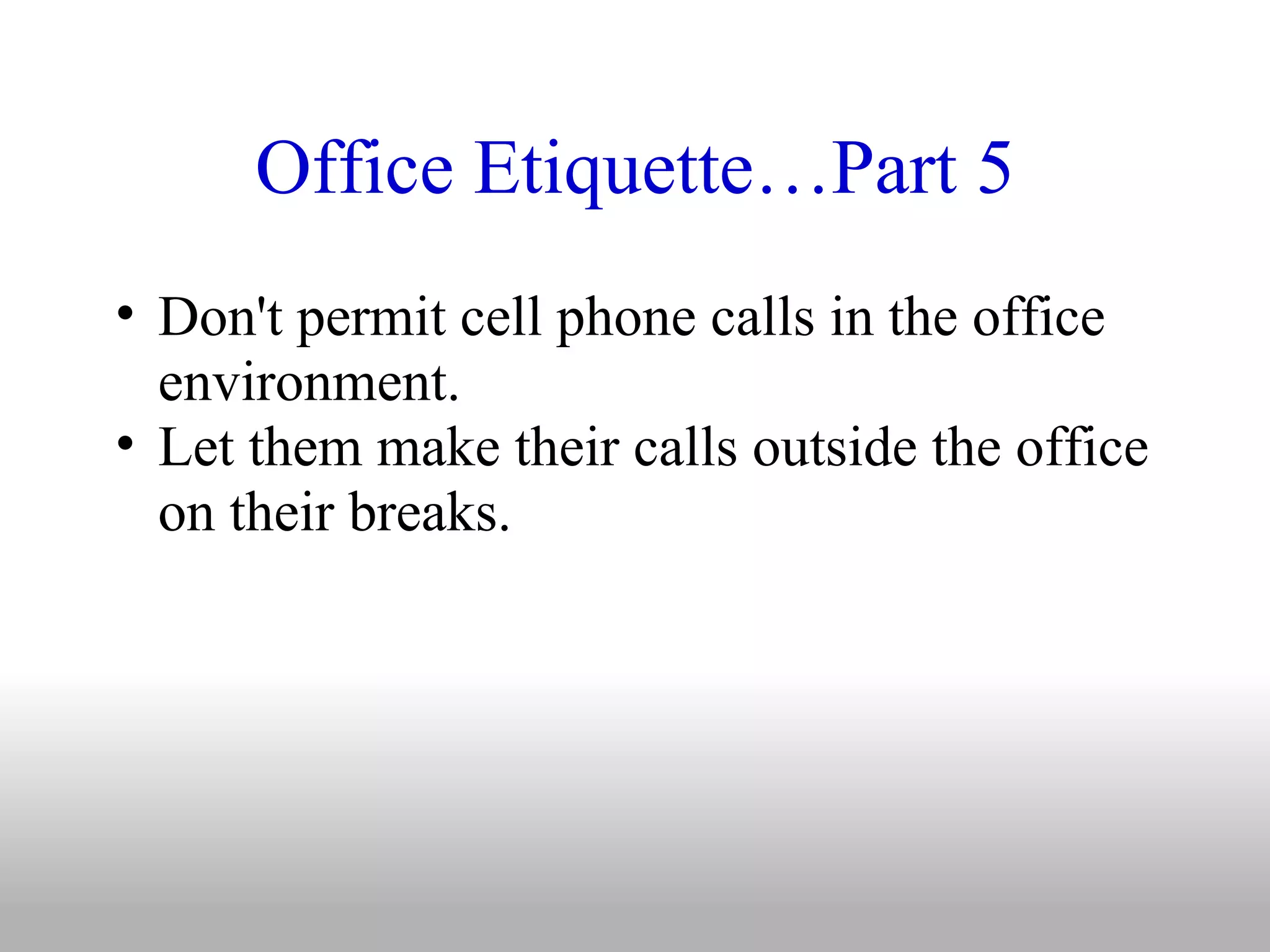 Office Etiquette for Employees | PPT