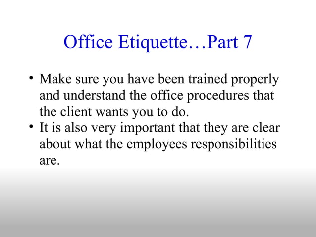 Office Etiquette for Employees | PPT