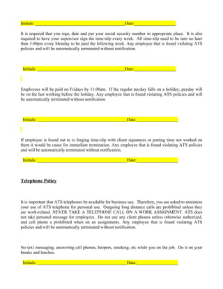 Employee Handbook Intitials and dates updated 5-28-09 | PDF