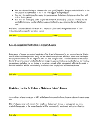 Employee Handbook Intitials and dates updated 5-28-09 | PDF