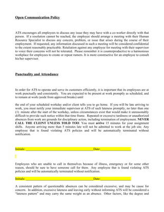 Employee Handbook Intitials and dates updated 5-28-09 | PDF