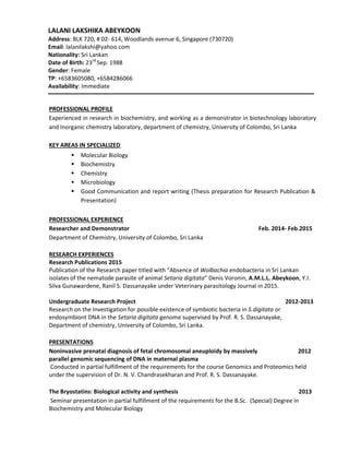 CV lalani Lakshika | PDF