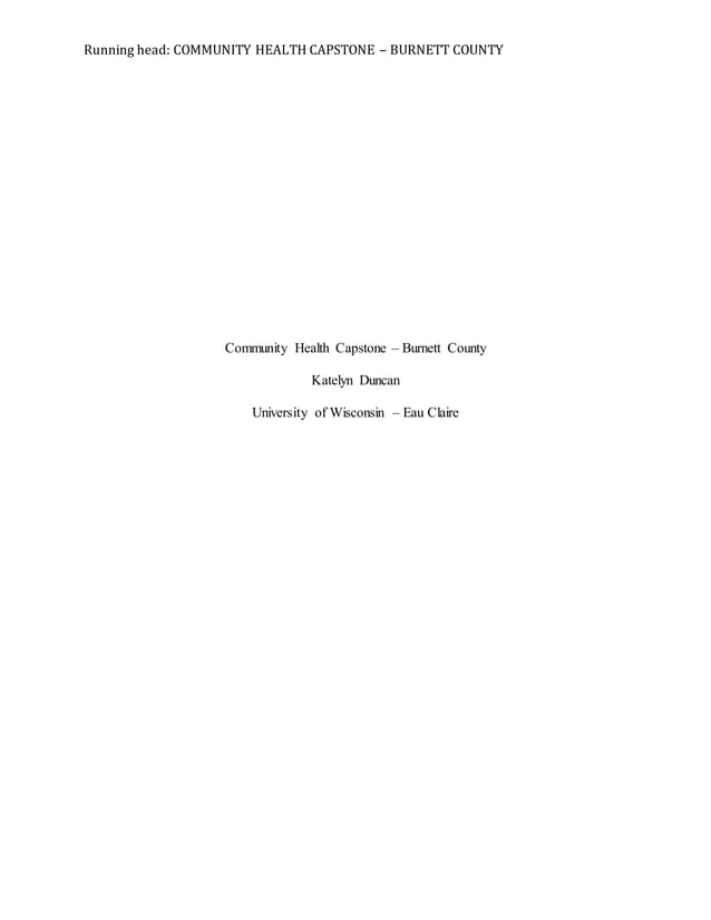 Community Health Capstone Paper | PDF