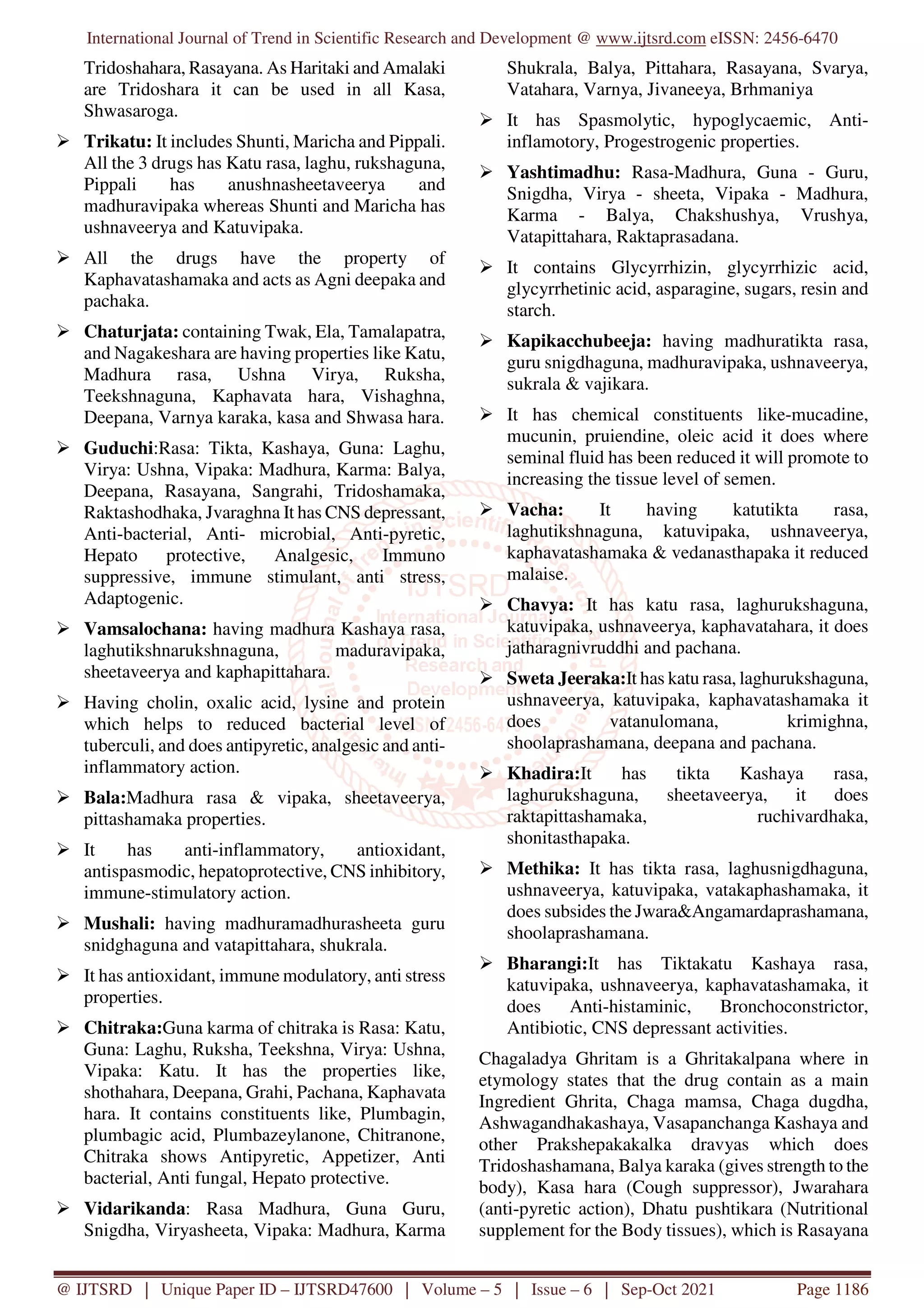 Chagaladya Ghrita A - Drug Review | PDF