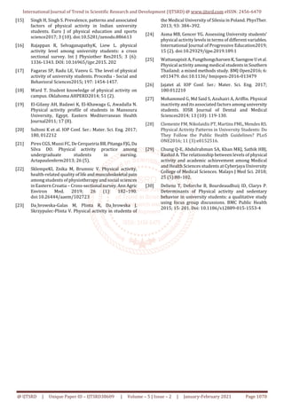 Evaluation of the Physical Activity Level among Undergraduate Students of Faculty of Allied ...