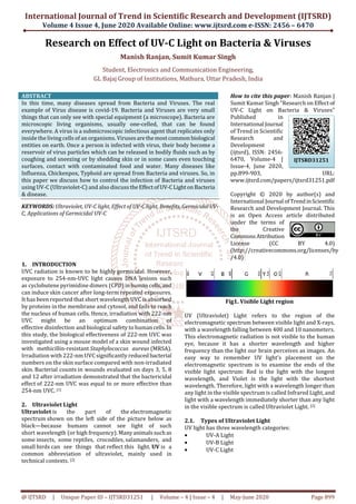 Research on Effect of UV C Light on Bacteria and Viruses | PDF