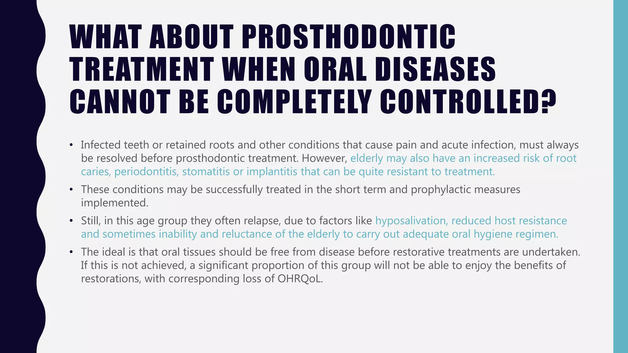prosthodontics treatment in geriatric patients | PPTX