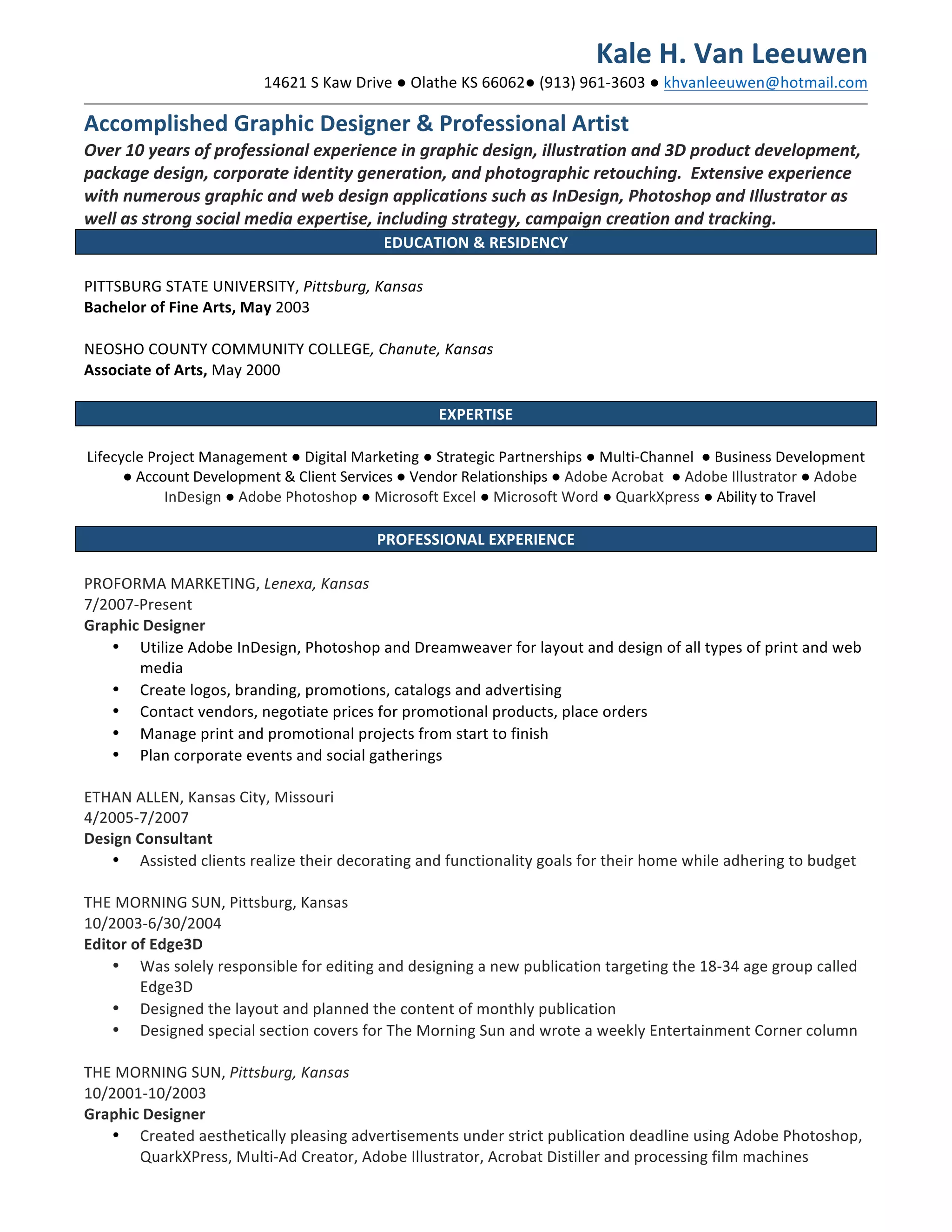 Kale Van Leeuwen Resume | PDF