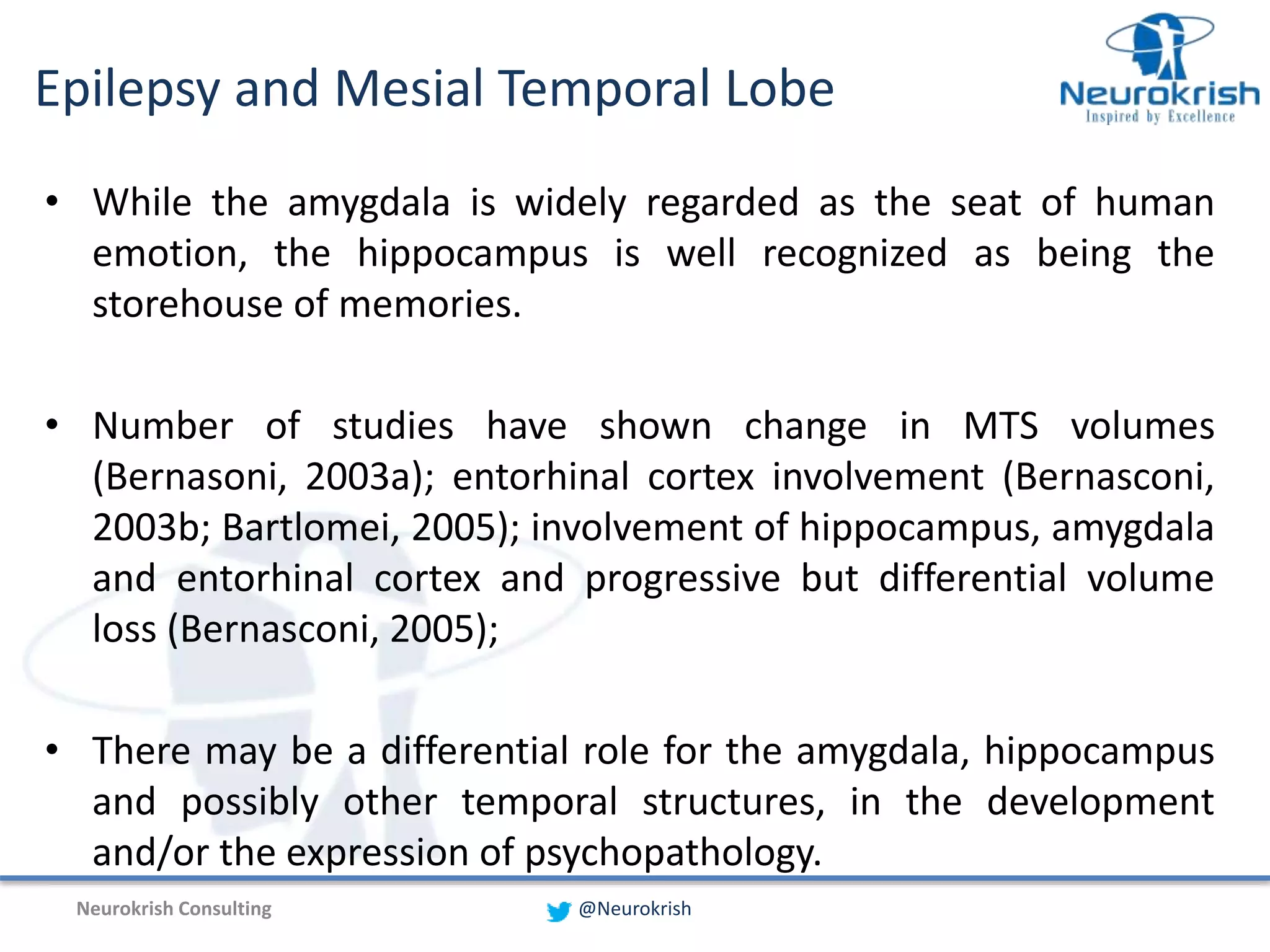 The Mesial Temporal Structures - Towards a Neurobiological Nexus | PPT