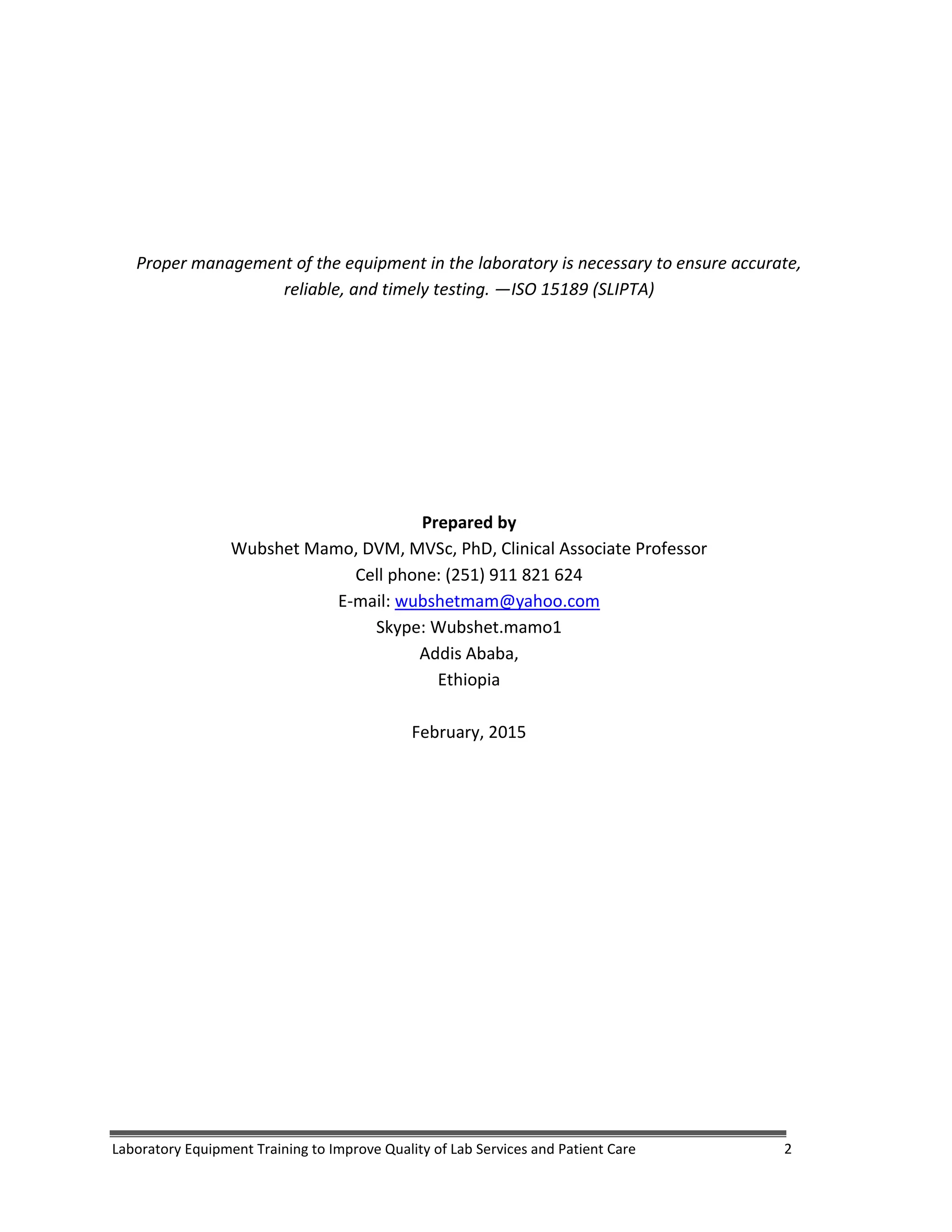 Laboratory Equipment Training | PDF