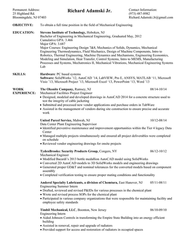 Adamski Richard Resume | PDF