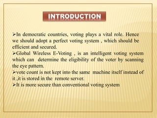 Global wireless electronic voting system | PDF