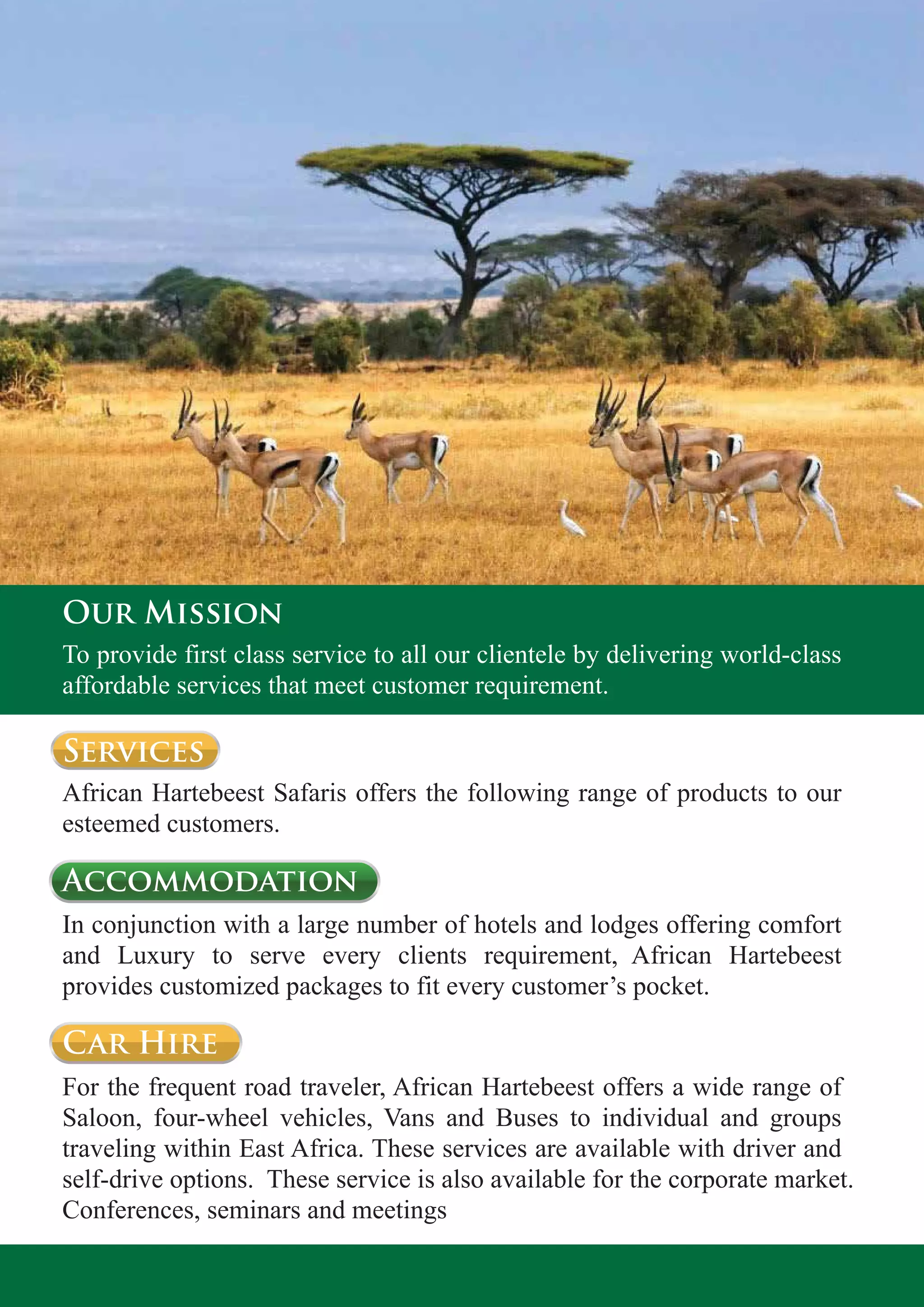 African Hartebeest Safaris_Brochure Profile Mail | PDF