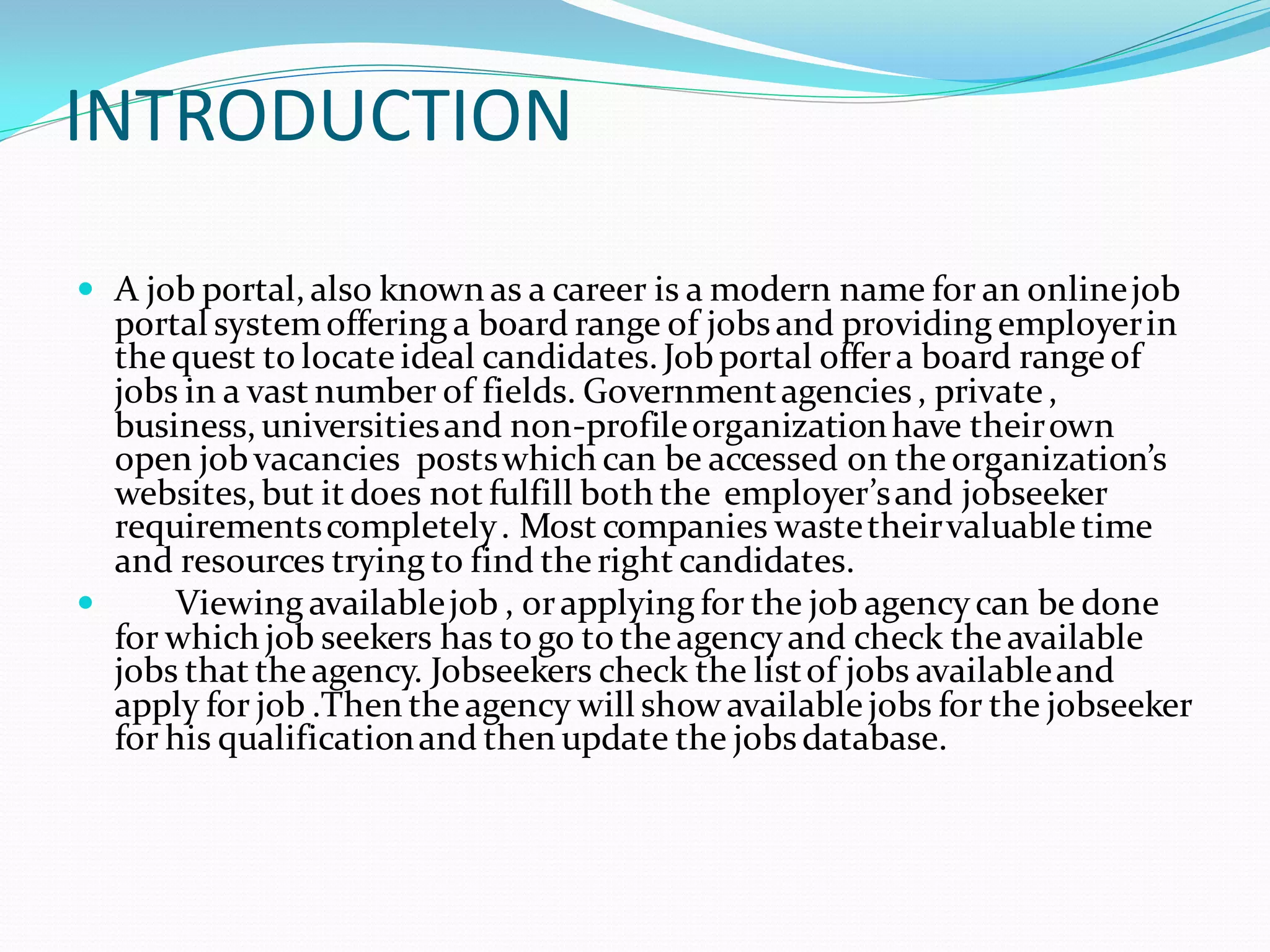 JOB PORTAL SYSTEM | PDF