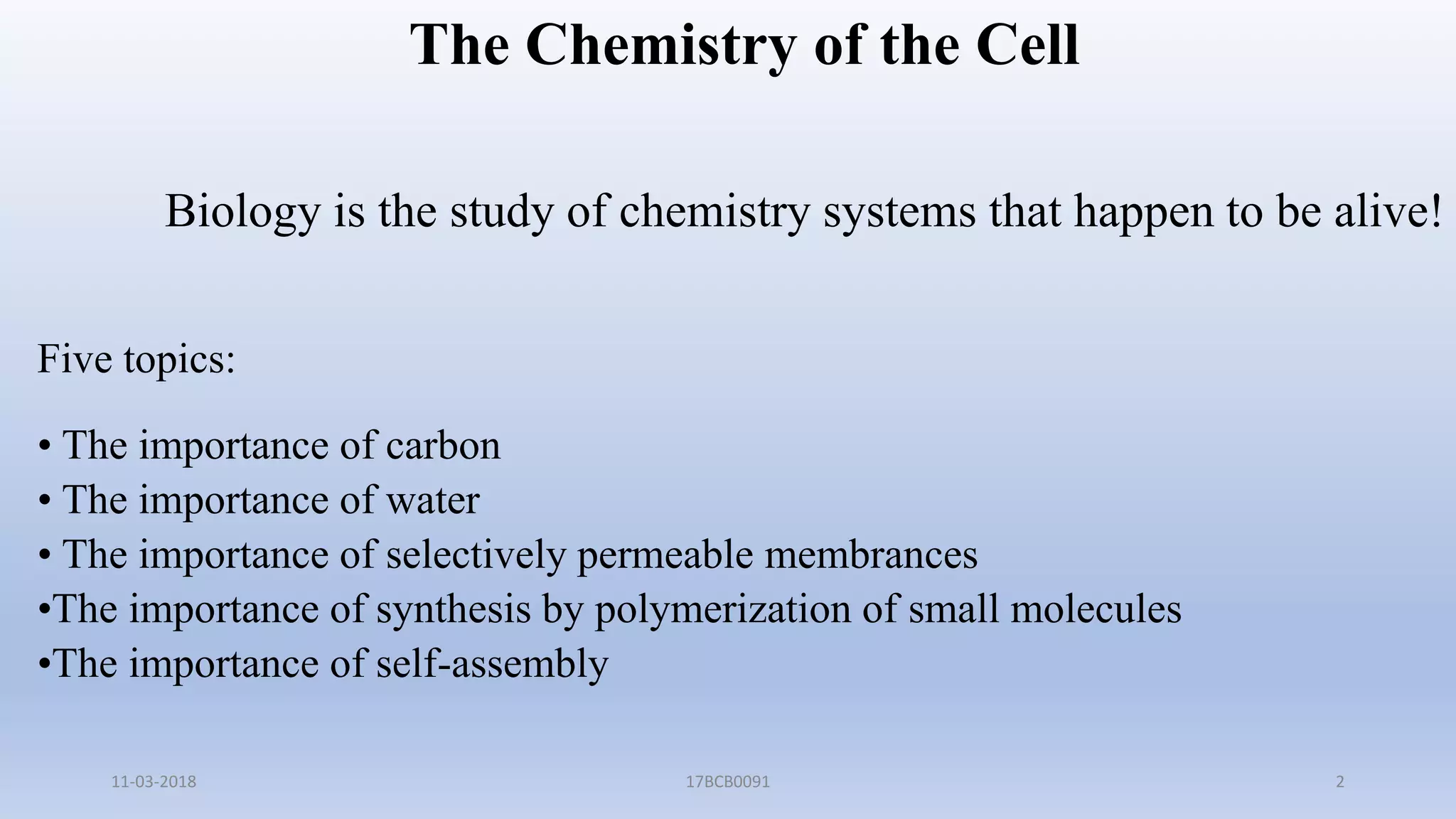 chemistry of cell | PPTX
