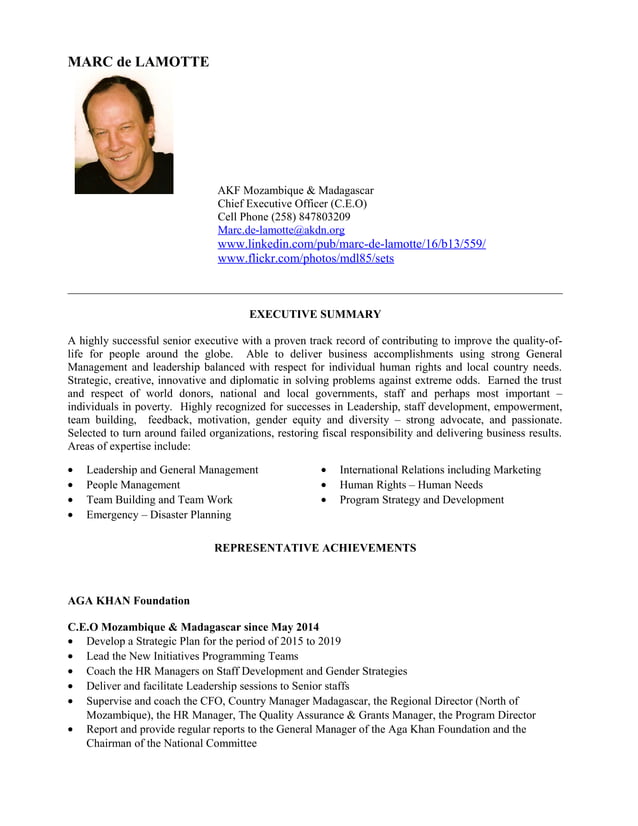 Marc's resume (Final) | DOC | Non-Profit Organizations | Industries