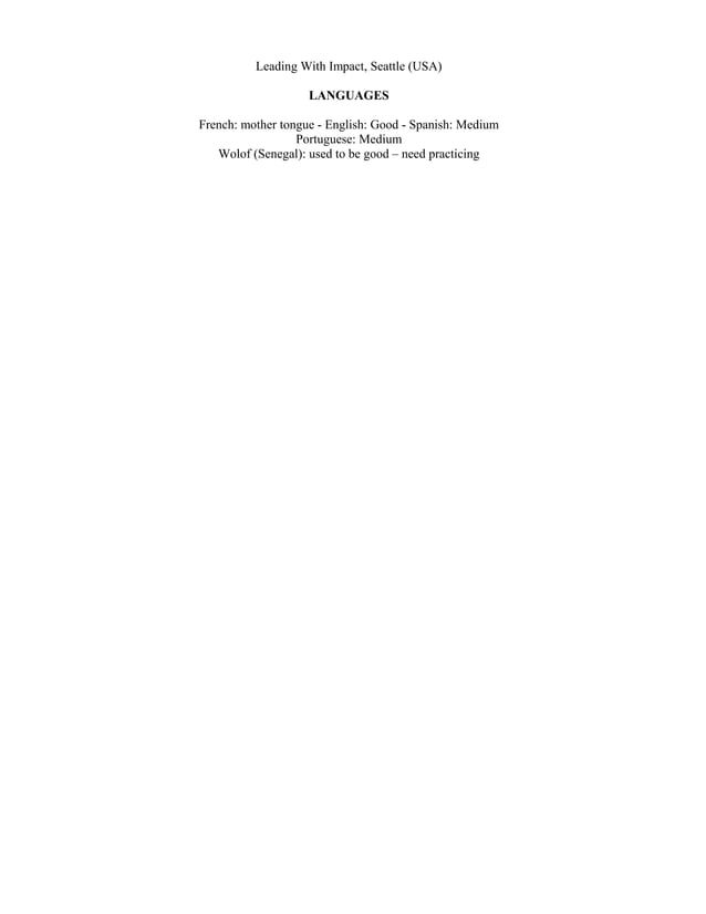 Marc's resume (Final) | DOC | Non-Profit Organizations | Industries