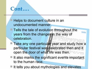 CELEBRATION OF FESTIVALS AND CULTURAL APPRECIATION | PPT