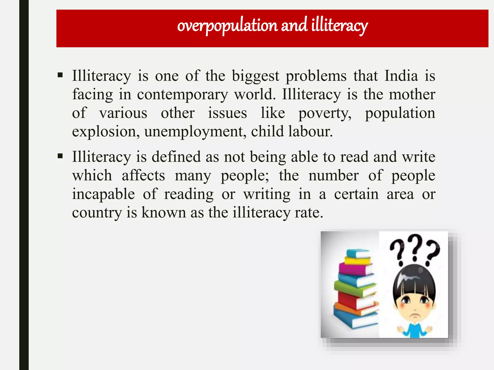 ADVERSE EFFECTS OF OVERPOPULATION (POVERTY, ILLITERACY, POLLUTION) | PPTX