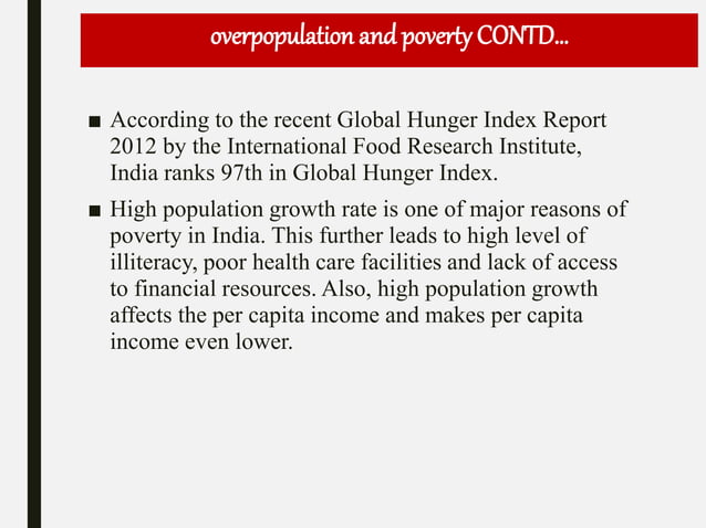 ADVERSE EFFECTS OF OVERPOPULATION (POVERTY, ILLITERACY, POLLUTION) | PPT