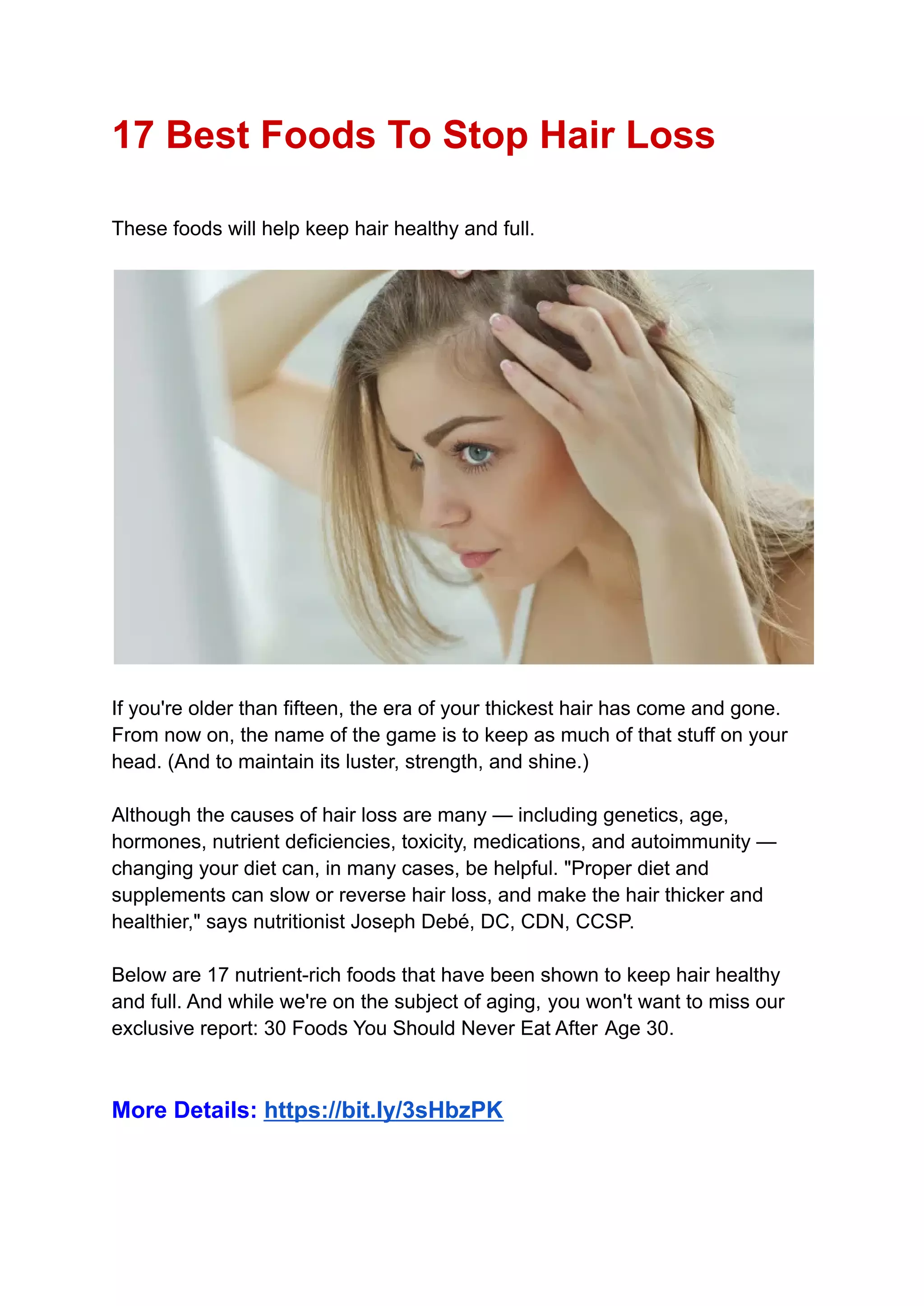 17 best foods to stop hair loss | PDF