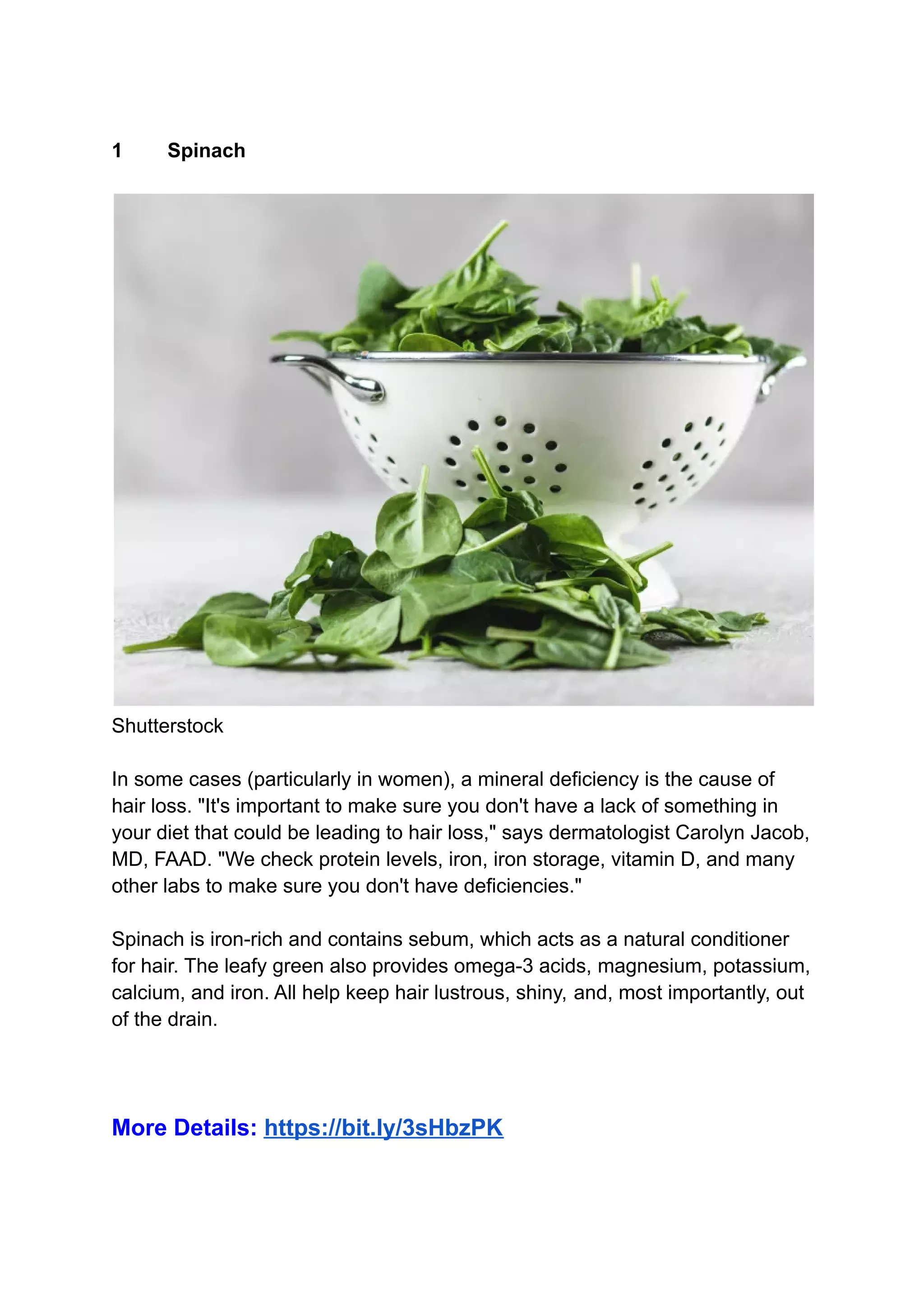 17 best foods to stop hair loss | PDF