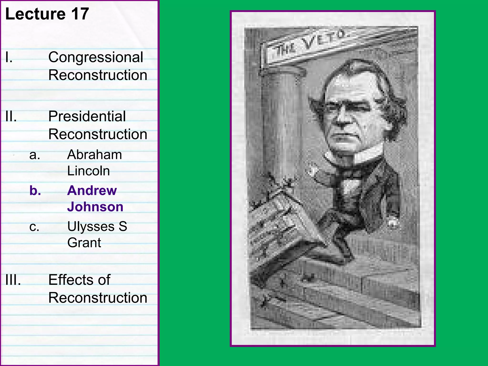 lecture 17 on reconstruction | PPT