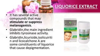 Antioxidants and Bleaching Agents used in Cosmetics | PPTX