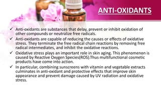 Antioxidants and Bleaching Agents used in Cosmetics | PPTX