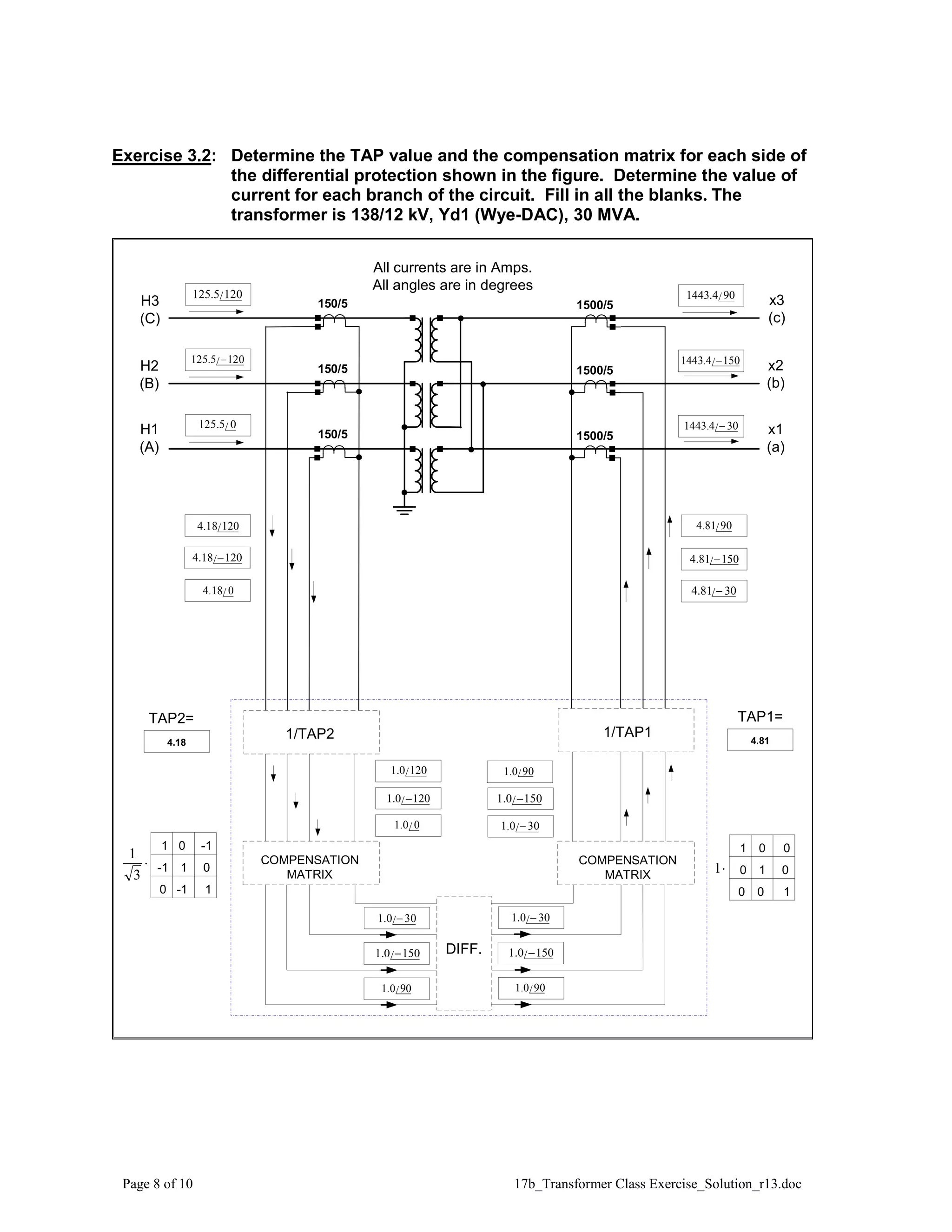 17b transformer class exercise solution_r13 | PDF | Physics | Science