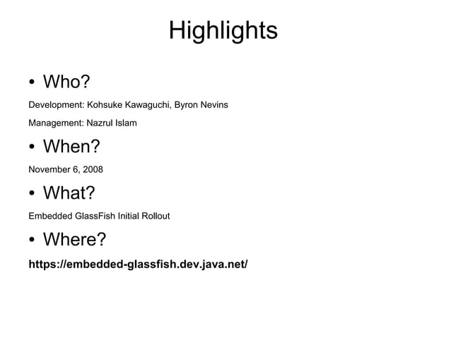 GlassFish Embedded API | PPT