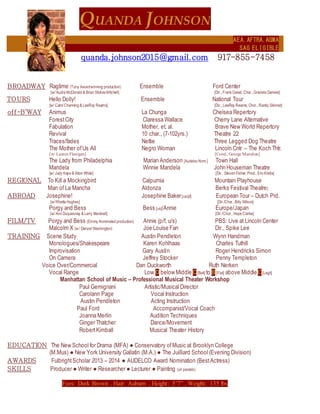 Quanda Johnson -- Theatrical Resume | PDF