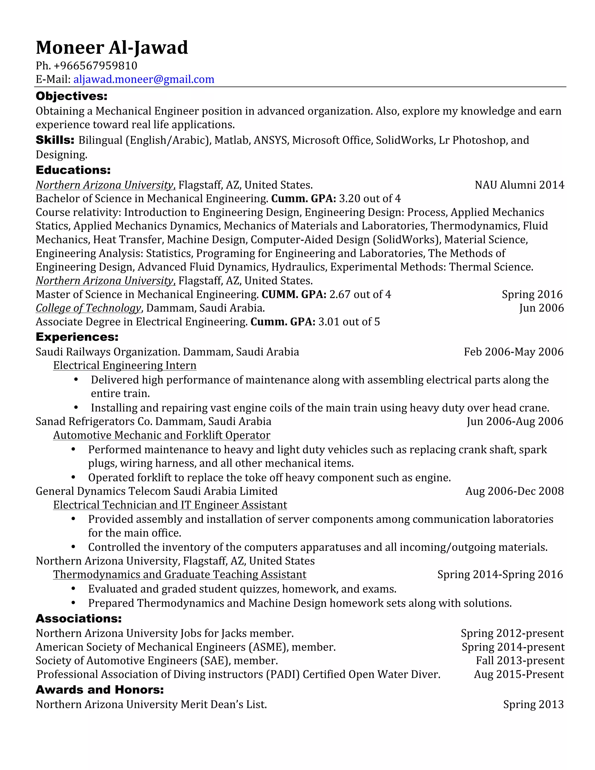 Resume_Moneer_Eng | PDF | Physics | Science