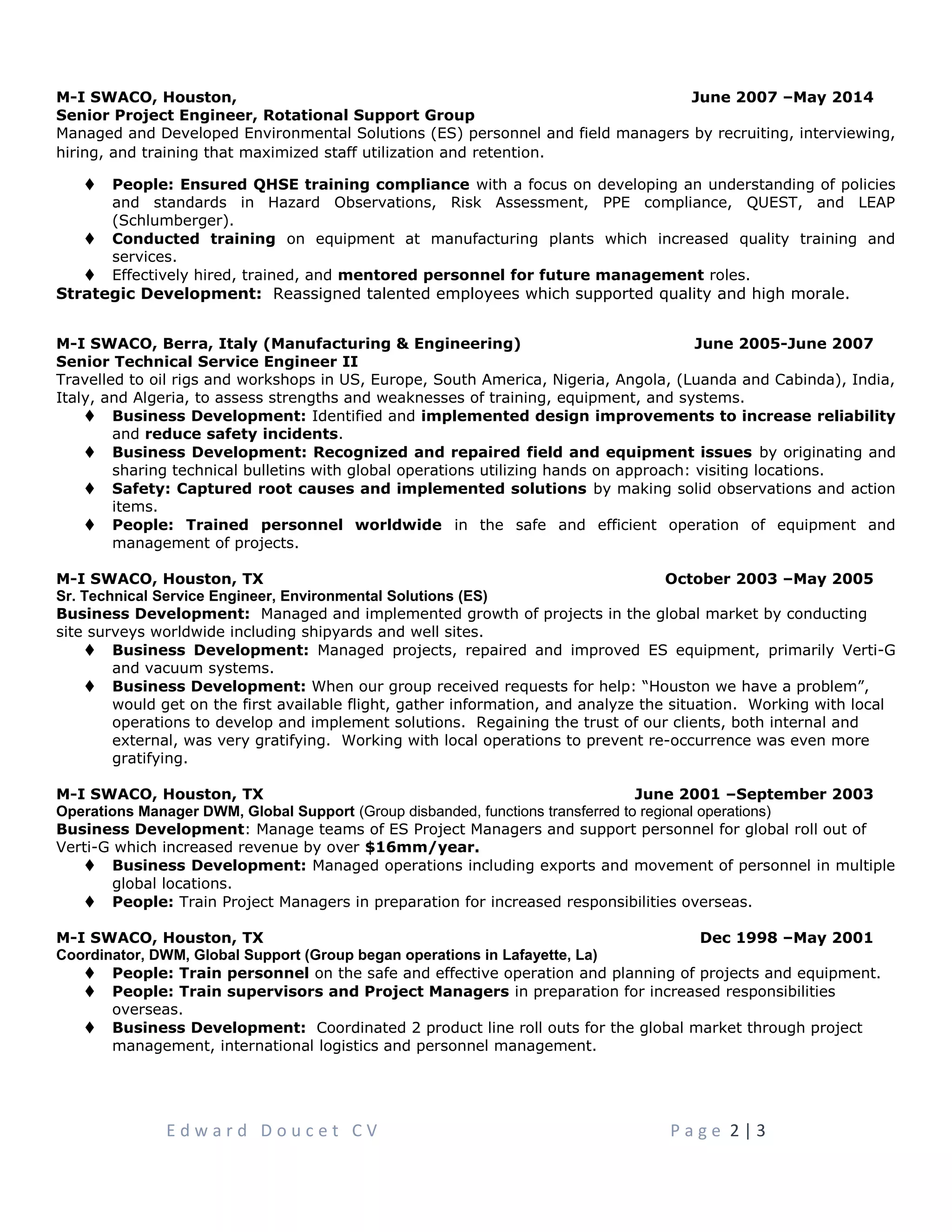 CV Edward Doucet 1 Sept 2016 | DOC