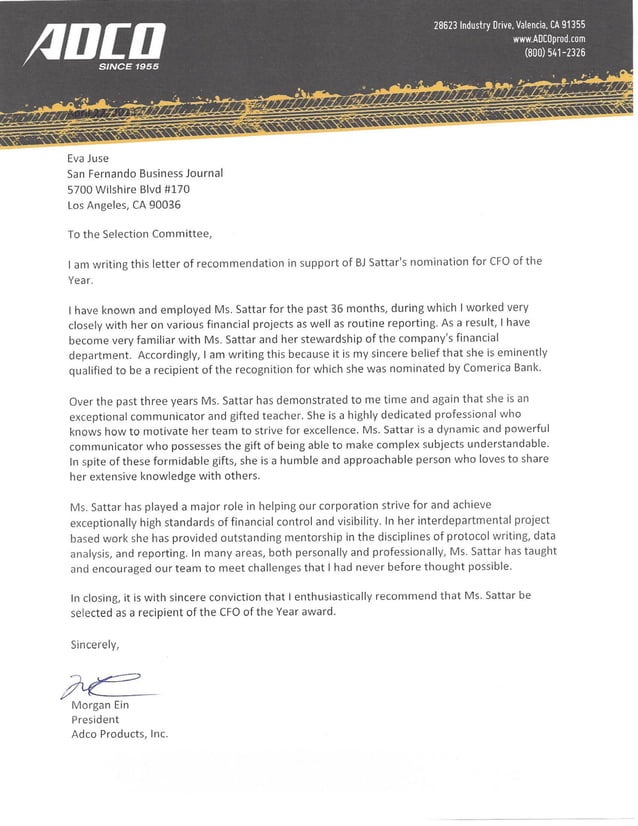 MORGAN EIN LETTER OF RECOMMENDATION | PDF