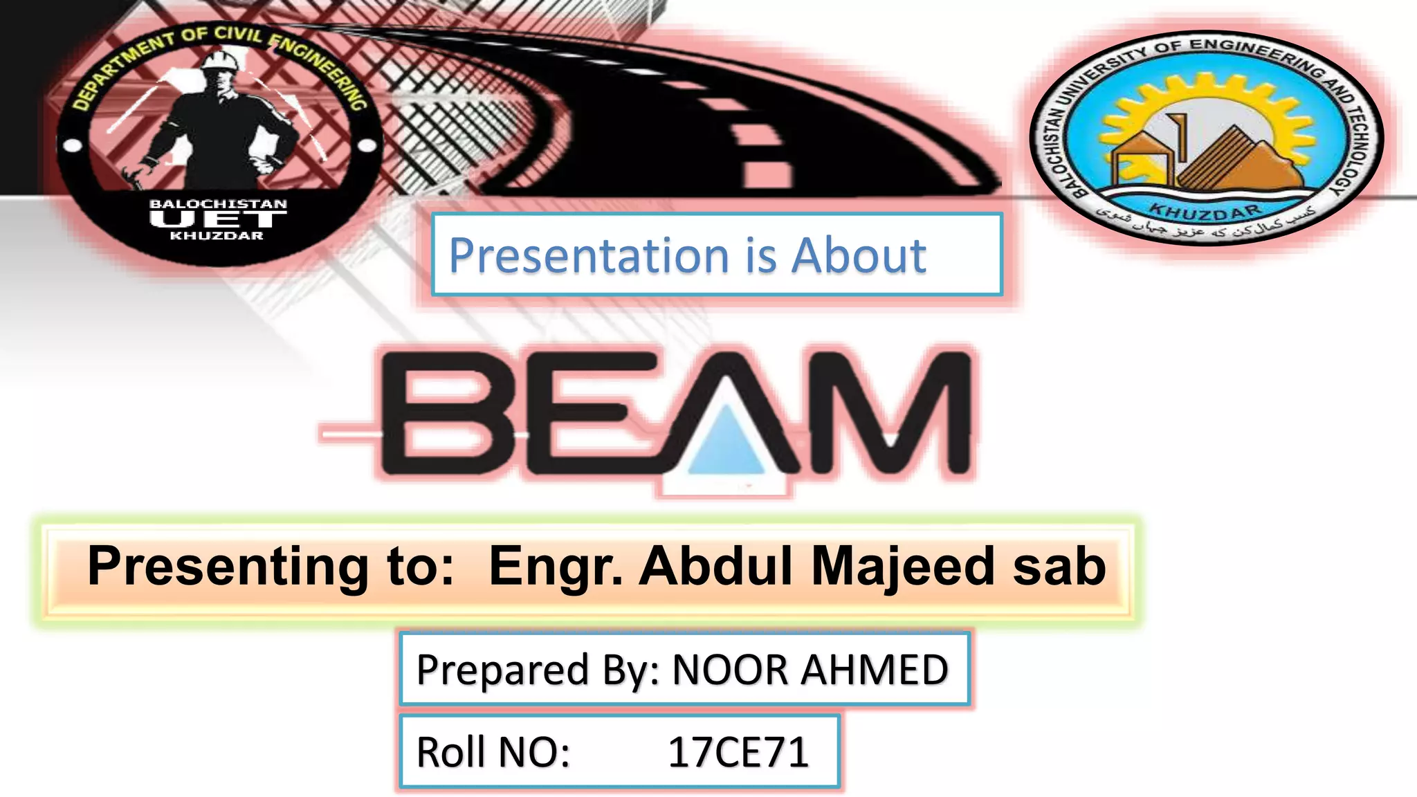 what is beam ? types of beam shapes etc | PPTX