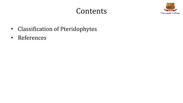 Classification of pteridophytes | PPTX