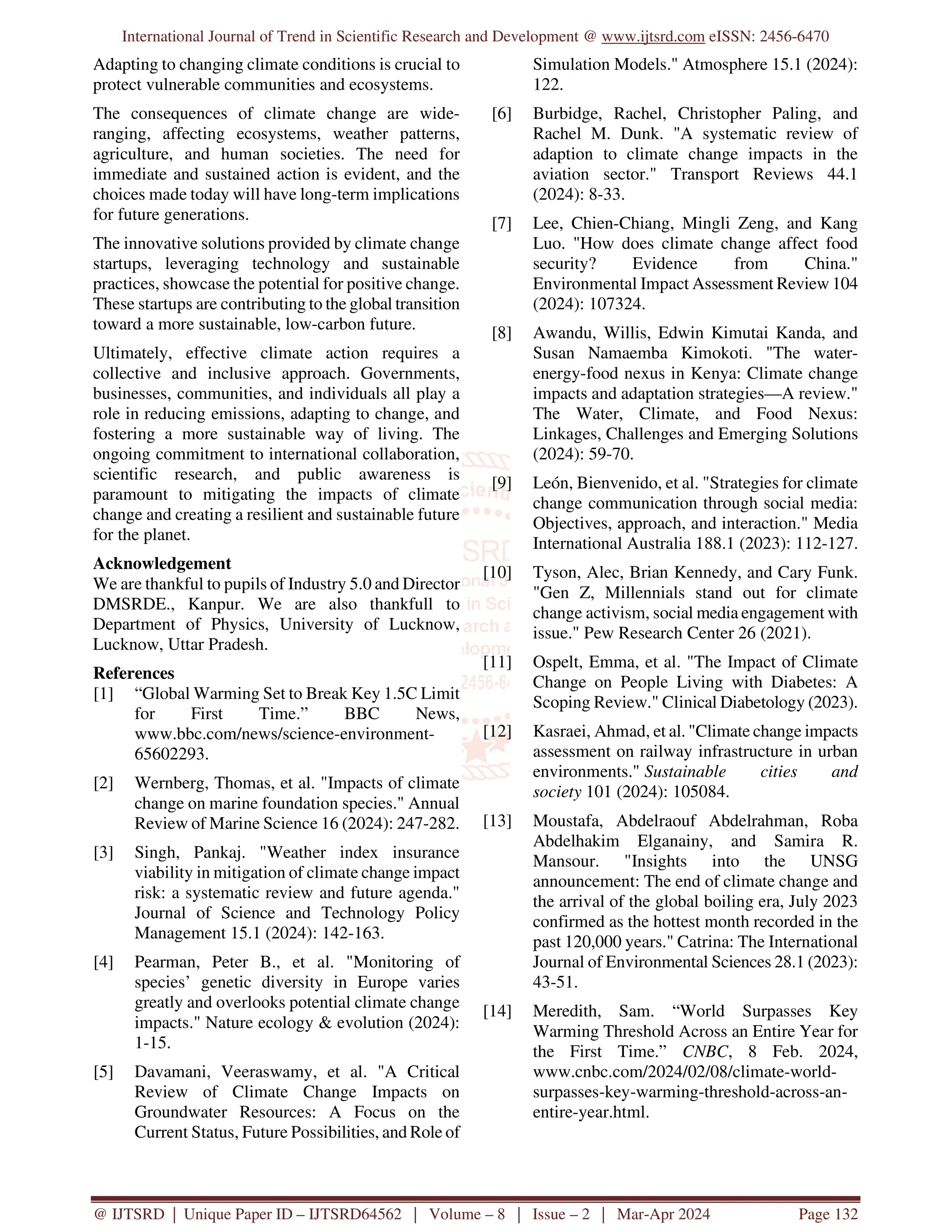Climate Change Mitigation and Adaptation Strategies for a Sustainable Future | PDF