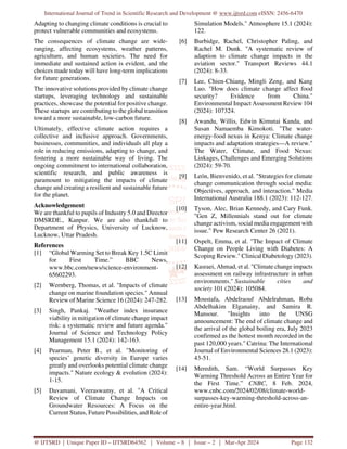 Climate Change Mitigation and Adaptation Strategies for a Sustainable ...