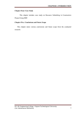 Resource scheduling in Construction Project Using Microsoft Project | PDF