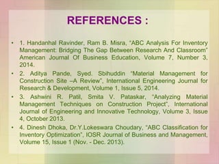 APPLICATION OF ABC ANALYSIS FOR MATERIAL MANAGEMENT OF RESIDENTIAL ...