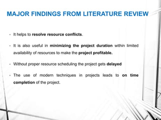 Resource scheduling in Construction Projects Using MSP | PPTX