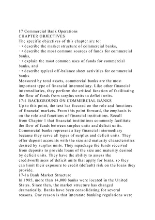 17 Commercial Bank OperationsCHAPTER OBJECTIVESThe specific ob.docx