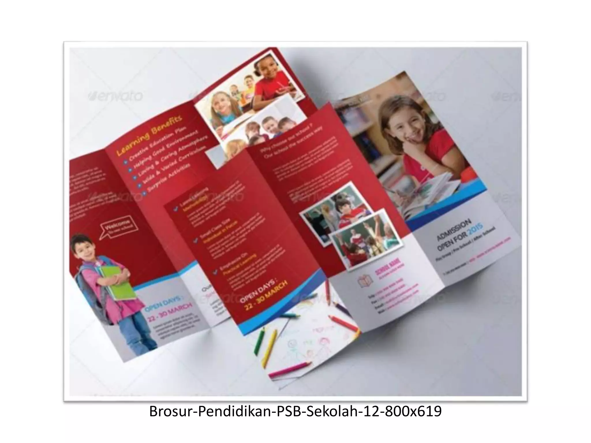 17 Contoh Desain Brosur Sekolah | PPTX