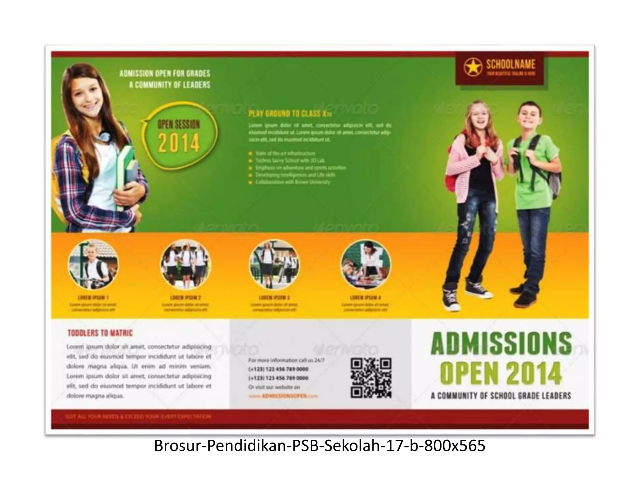 17 Contoh Desain Brosur Sekolah | PPTX