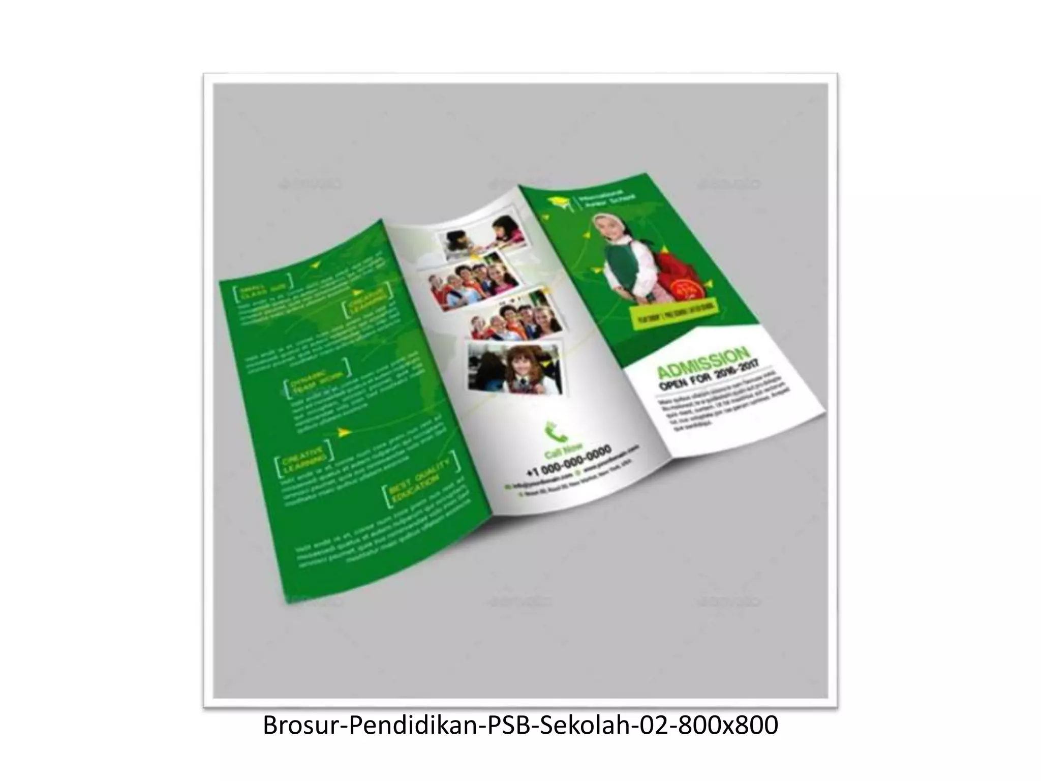 17 Contoh Desain Brosur Sekolah | PPTX