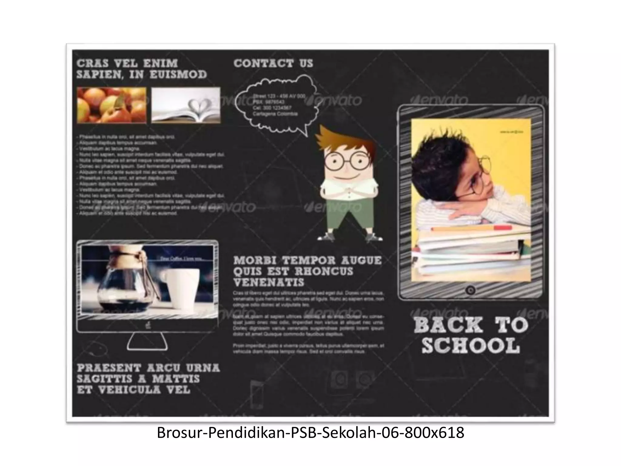 17 Contoh Desain Brosur Sekolah | PPTX